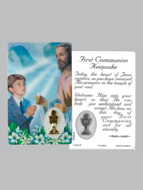 Laminated Card & Medal – First Communion Boy | Educational and ...