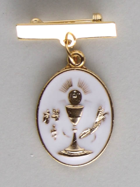 Communion Lapel Pin on Gold Bar | Educational and Religious Supplier